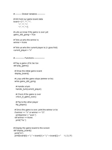 Tic Tac Toe Code Pdf Computer Programming Software Engineering