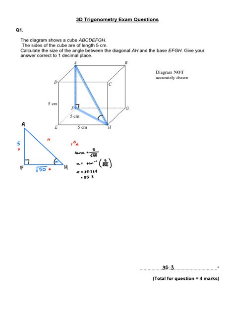 3d Trigonometry Exam Questions Andeev Notes 123 Pdf