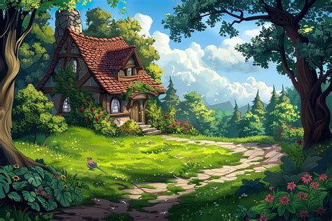 Download Ai Generated Storybook House Royalty Free Stock