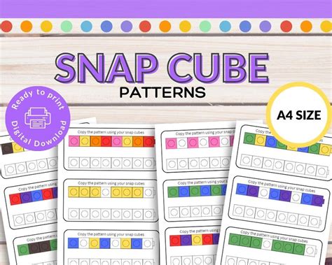 Snap Cube Patterns Math Cube Patterns Pattern Copy Cards Colour Recognition Color Cube