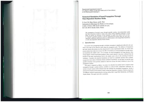 Download Pdf Numerical Simulation Of Sound Propagation Through Time Dependent Random Media
