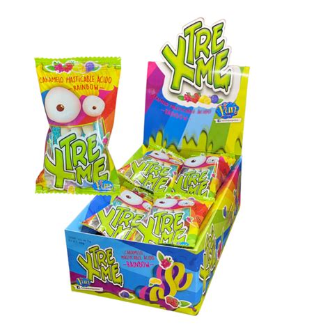 Fun Candy Xtreme Sour Chews Rainbow Assorted Caramelos Masticables