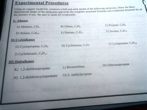 Solved Experimental Procedures Constnct Maidel Ofthe Following