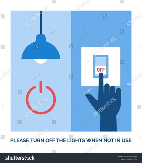 Ecofriendly Lifestyle Please Turn Off Lights Stock Vector Royalty Free