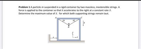 Solved Problem 1 A Particle M Suspended In A Rigid Container