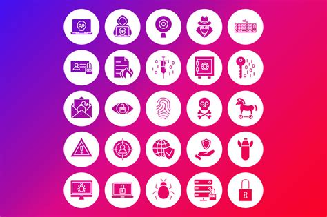 Hacker Line Art Icons By Annaleni