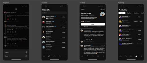 threads app ui design for figma freebiesbug