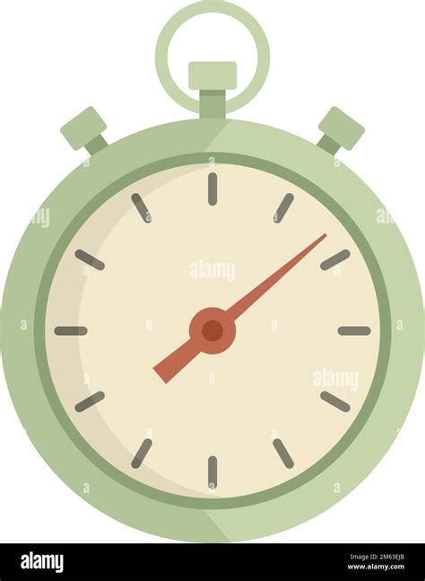 Hand Stopwatch Icon Flat Vector Sport Watch Clock Timer Isolated