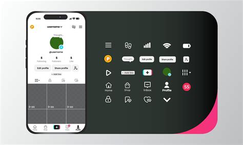 Edit Profile Tiktok Interface Template Set With Smartphones 52265444