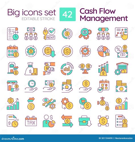 2d Editable Multicolor Big Linear Icons Set For Cell Therapy Stock