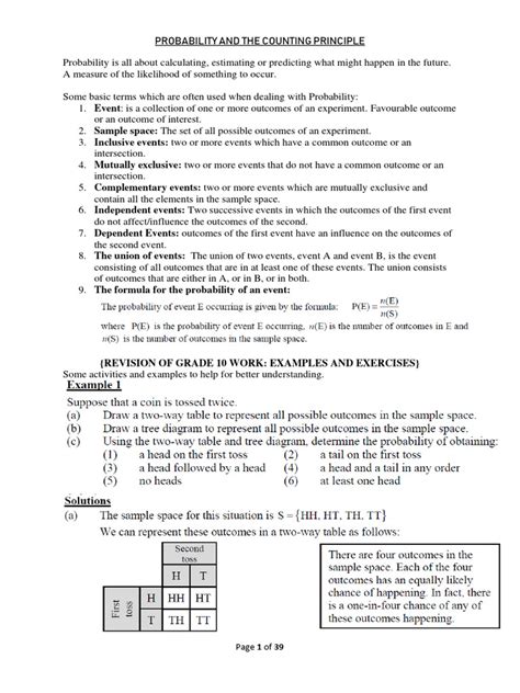 Probability And The Counting Principle Pdf Probability Sampling
