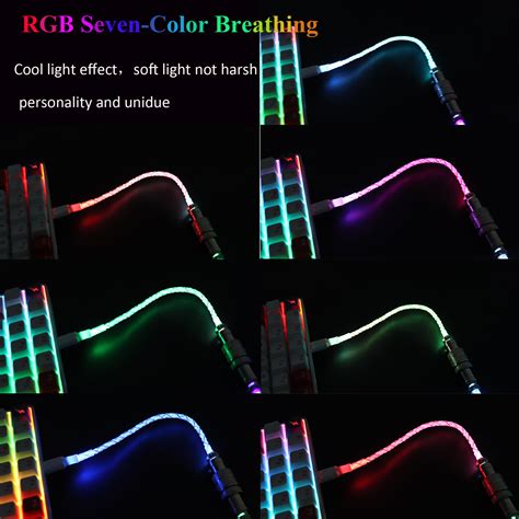 Usb C Led Light Keyboard Cable Rgb Usb Type C Paracorded Keyboard