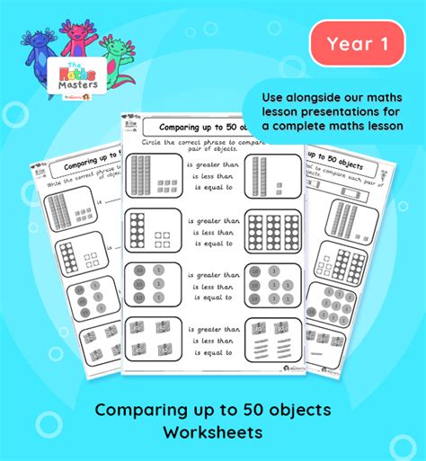 Comparing Up To 50 Objects Worksheets Year 1 Place Value Practice
