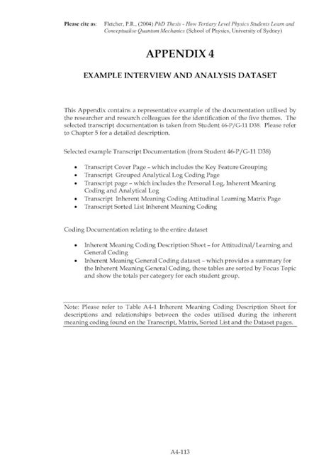 PDF EXAMPLE INTERVIEW AND ANALYSIS DATASETFletcher Appendix Pdf EXAMPLE INTERVIEW AND