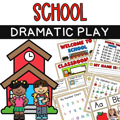 Pretend School Classroom Dramatic Play Center Printables Digital