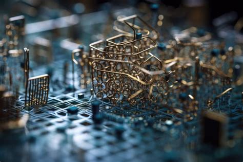 Close Up Of Intricate Nanostructure With Different Materials And