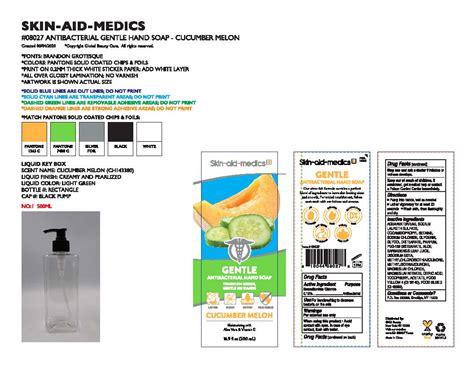 Skin Aid Medics Antibacterial Hand Soap Cucumber Melon Gentle