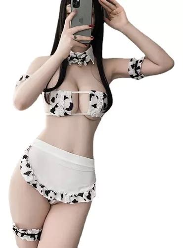 Lencería Erótica Sexy Vaca Conjunto Lindo Accesorios Meses Sin Interés