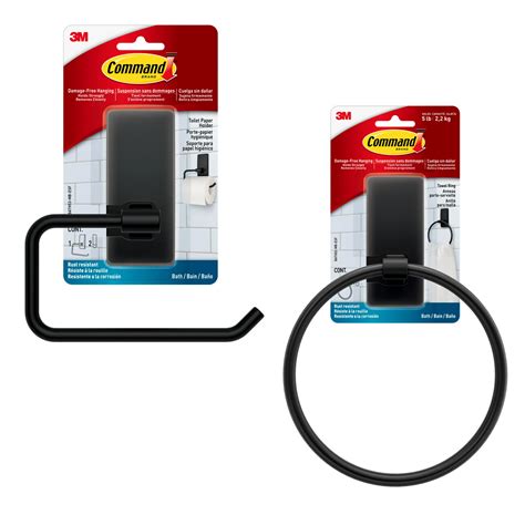 Command Bath Matte Black Toilet Paper Holder 1 Holder And Command Bath