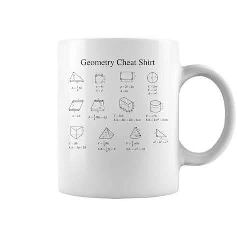Geometry Cheat Sheet Formulas Teacher Geek Coffee Mug Mazezy