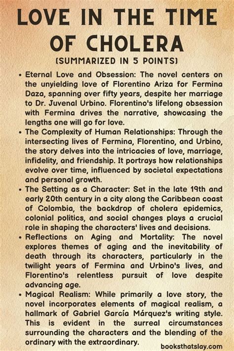 Love In The Time Of Cholera Summary Characters And Themes