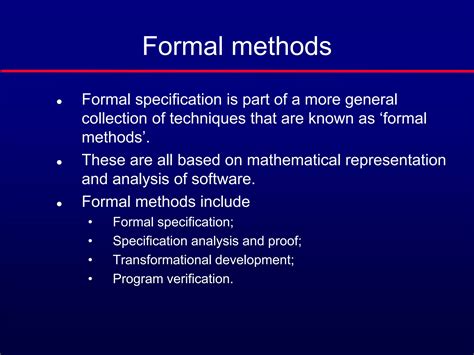 Formal Specifications In Formal Methods Ppt