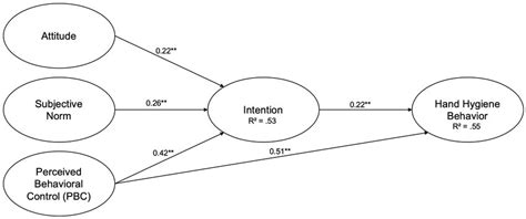 Tpb Path Model With Standardized Parameter Estimates To Predict Download Scientific Diagram