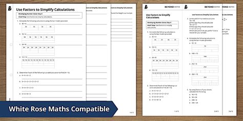 Use Factors To Simplify Calculations Teacher Made