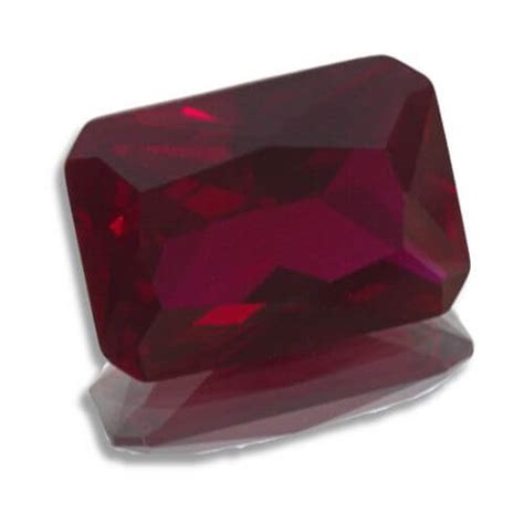Lab Created Dark Ruby 14x10mm Emerald Cuts Jamming Gems