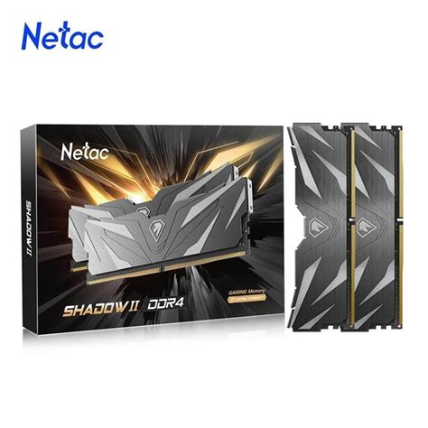 Netac Shadow II 16GB 2x8GB DDR4 3200 Mhz CL16 Preta NSWKU1BD4163200LH8DP