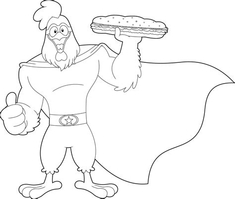 Resumido Superhéroe Pollo Gallo Dibujos Animados Personaje Presente