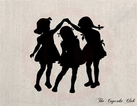 90 Two Sisters Silhouette Illustrations Royalty Free Vector 3568712