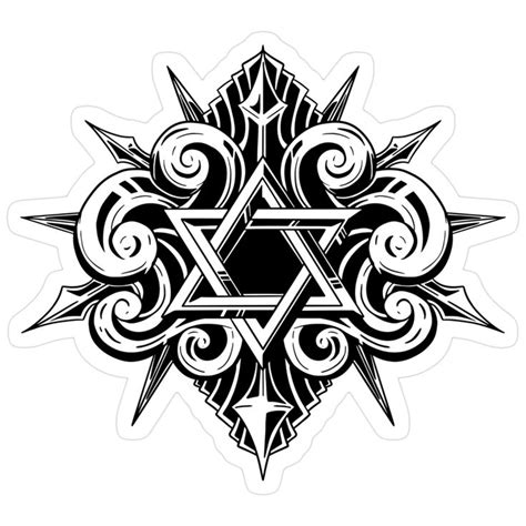 David Star Tattoo Design Sticker For Sale By Infleims In 2025 Star