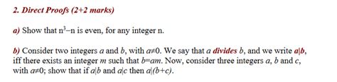 solved a show that n3−n is even for any integer n b