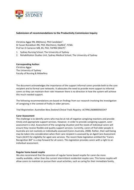 Christina Aggar Dr Susan Ronaldson And Prof Ian Cameron Pdf