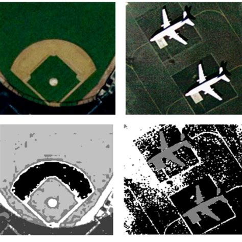fuzzy c means segmentation over some images from ucm dataset row 1