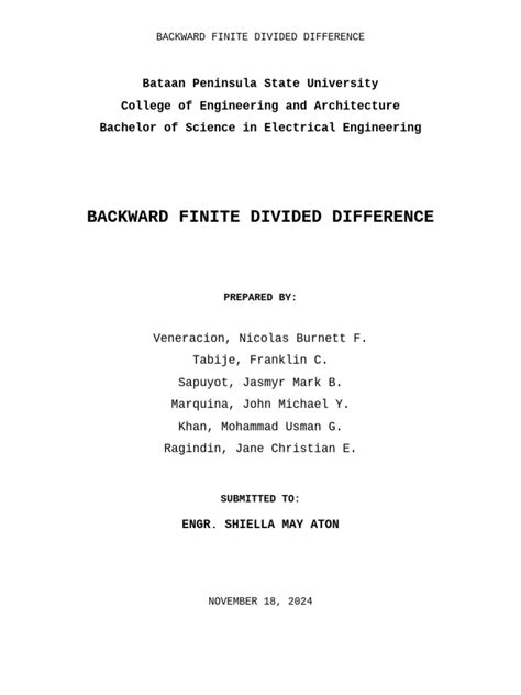 Topic 22 Backward Finite Divided Difference Pdf Topic 22 Backward Finite Divided Difference Pdf