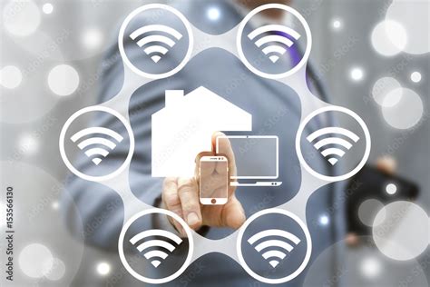 Smart House Concept Internet Of Things Iot Business Man Presses Iot