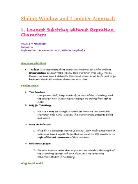 Sliding Window And Two Pointer Techniques Pdf Pointer Computer