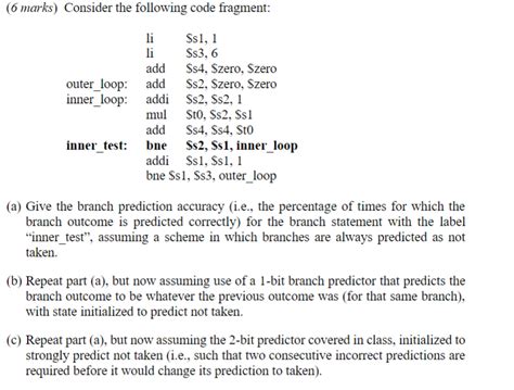 solved 6 marks consider the following code fragment a
