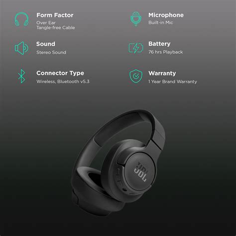 Buy Jbl Tune Bt Bluetooth Headphone With Mic Upto Hours Playback Over Ear Black Online