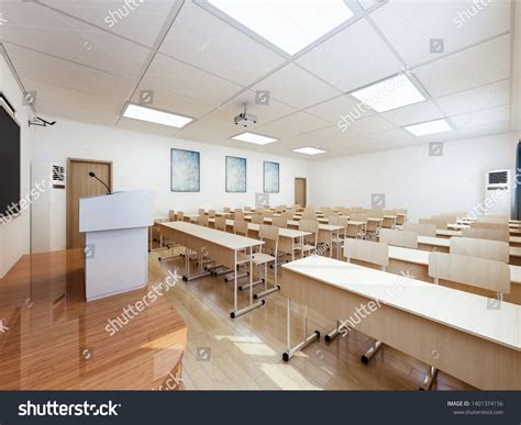 3d Renderingmodern School Classroom Design ภาพประกอบสต็อก 1401374156