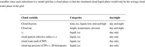 The Cloud Variables Produced By The Simulator The Middle Column Download Scientific Diagram