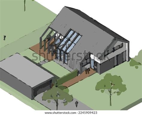 House Crosssection Modern Loft Style House Stock Vector Royalty Free 2245909423 Shutterstock