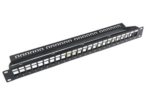 Rj45 Network Patch Panel 24 Port 1u Keystone C5 C5e C6 With Mangement Bar