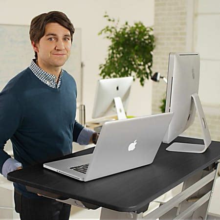 Inmovement Elevate Dt2 Standing Desk Riser Dark Ash Office Depot