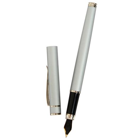 Ручка перьевая Luxor Sleek, линия 0.8 мм, чернила синие, корпус серый ...