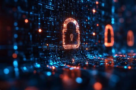 Glowing Digital Lock Representing Cybersecurity Protection Of Sensitive Data In A Secure Network
