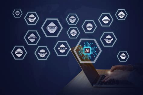 Ai 기술 인공 지능 기술 스마트 로봇 Ai 인공 지능을 사용하여 명령 프롬프트를 입력하여 무언가를 생성하고 미래 기술 변환