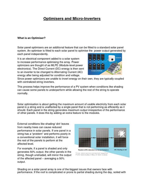 Solar Optimisers Guide Sheet Pdf Solar Panel Solar Power